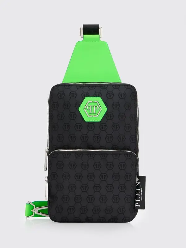 Philipp Plein Nylon Bag With Jacquard Logo - Black