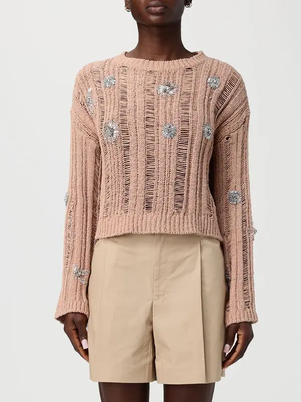 Pinko Cotton Blend Crew Neck Pullover