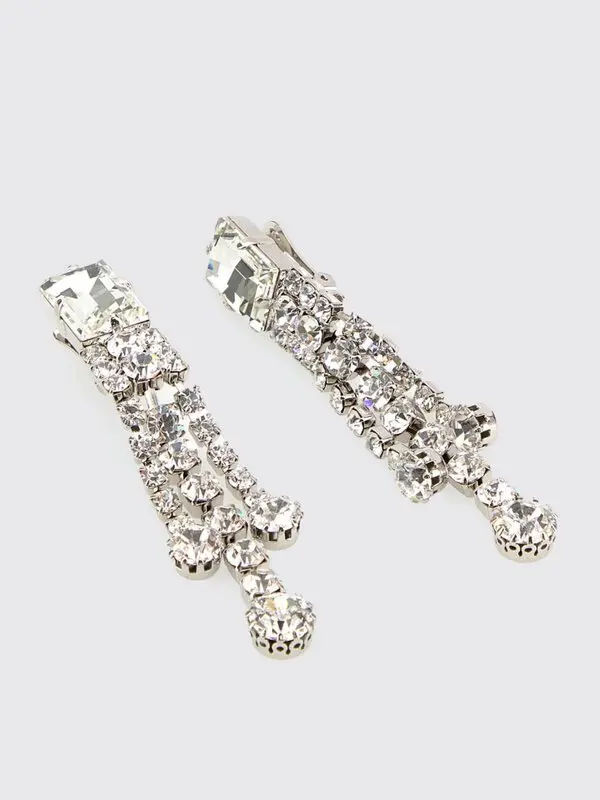 Alessandra Rich Brass And Crystal Rhinestone Dangle Earrings