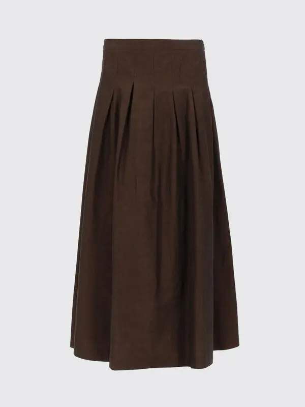 PT TORINO High-waisted Cotton A-line Midi Skirt With Side Closure