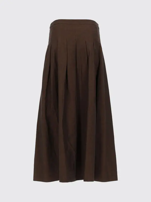 PT TORINO High-waisted Cotton A-line Midi Skirt With Side Closure