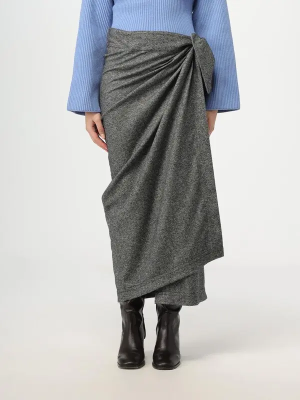 Erika Cavallini Asymmetrical Tie Detailed Skirt