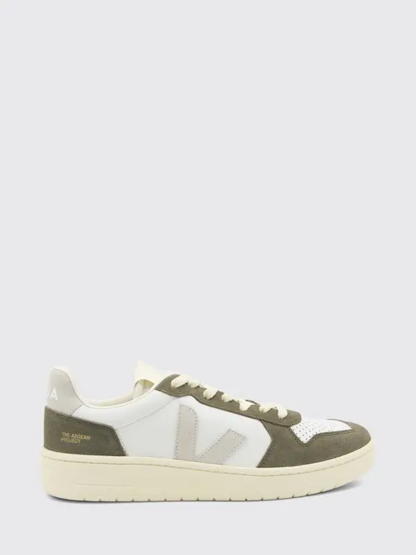 VEJA V-82 Leather Sneakers With Perforated Toe And Contrast Logo
