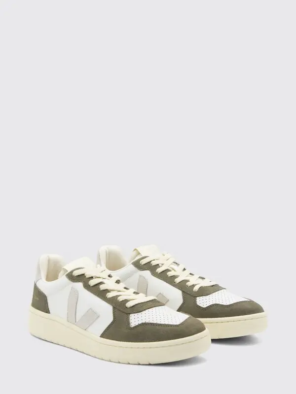 VEJA V-82 Leather Sneakers With Perforated Toe And Contrast Logo