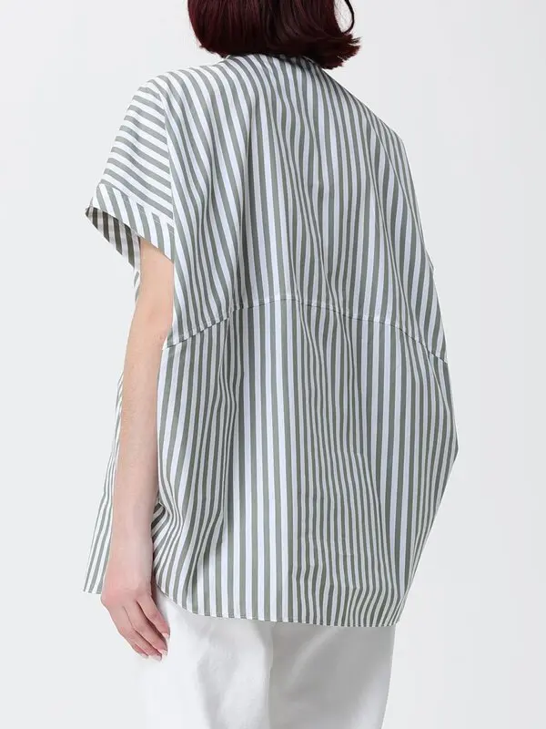 Brunello Cucinelli Striped Cotton And Silk Shirt - Green