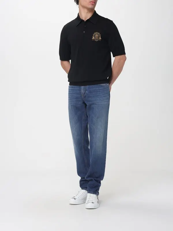 Dolce & Gabbana Virgin Wool Polo Shirt With Logo