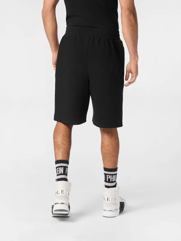 Philipp Plein Jersey Jogging Shorts With Contrasting Logo
