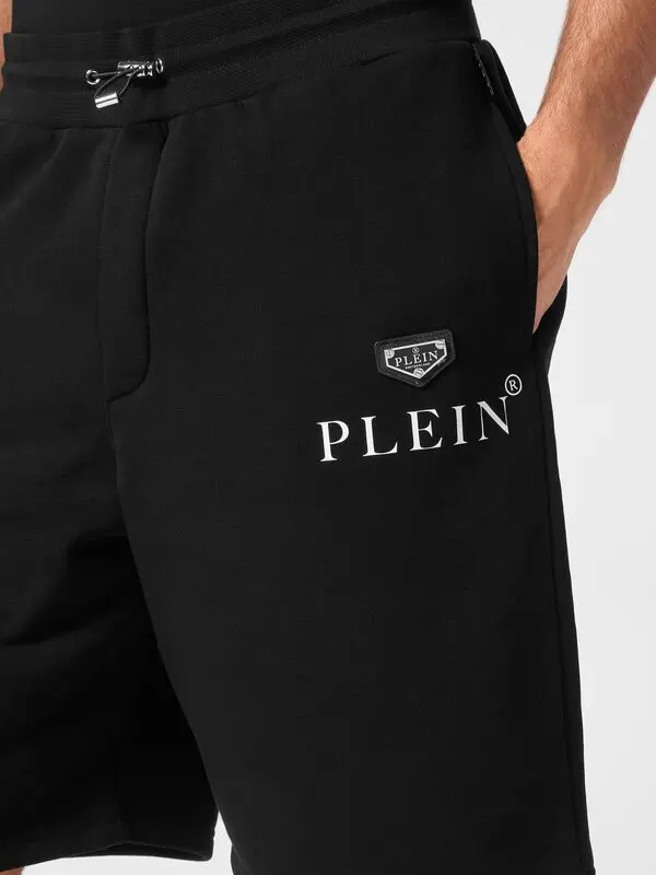 Philipp Plein Jersey Jogging Shorts With Contrasting Logo