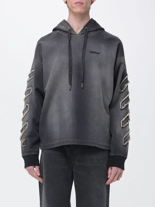 Off-White Oversized Cotton Hoodie With Contrasting Logo