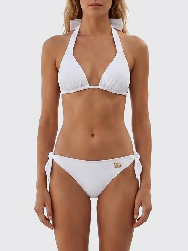 Dolce & Gabbana Stretch Polyamide Bikini Top - White