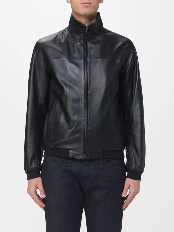 Emporio Armani Leather Bomber Jacket