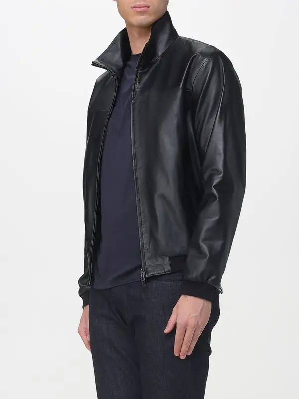 Emporio Armani Leather Bomber Jacket