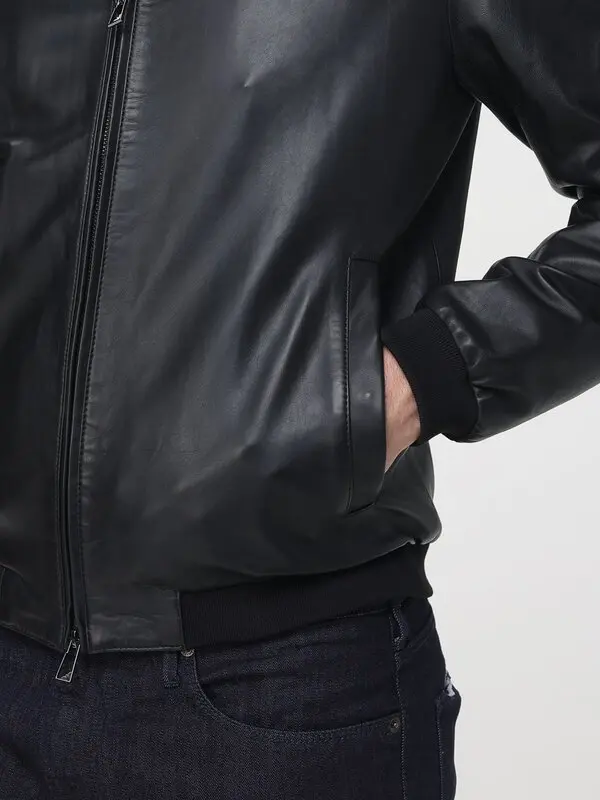Emporio Armani Leather Bomber Jacket