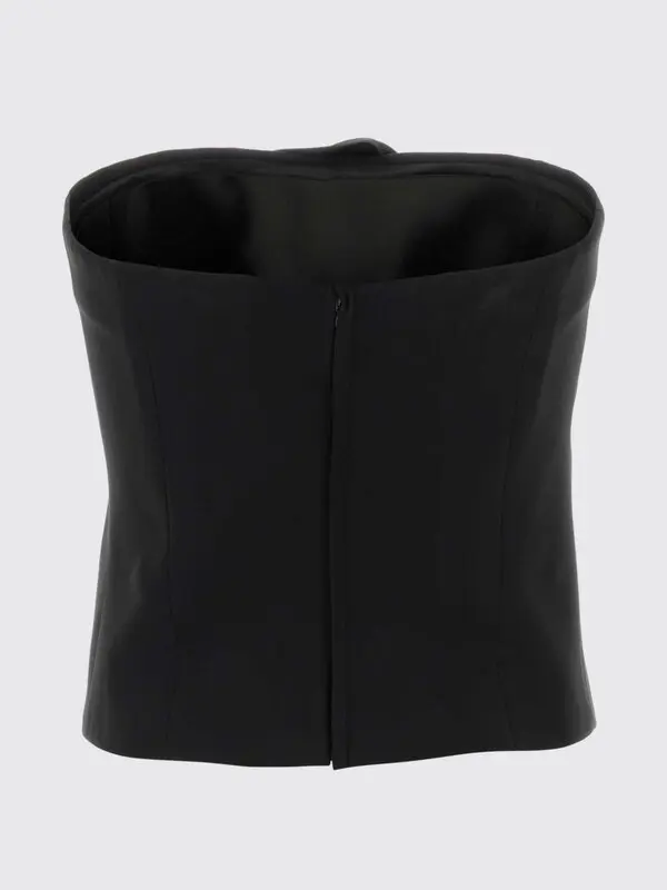 Giorgio Armani Silk Bustier Top With Ruffles