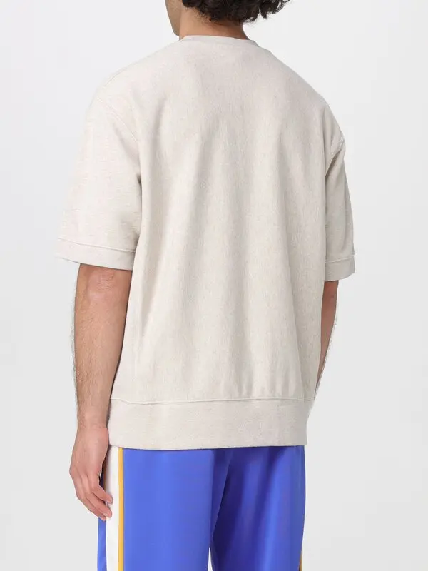 Champion Crew Neck Cotton Blend Sports T-shirt With Contrasting Logo - Butter