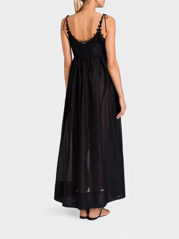 TWINSET A-line Maxi Dress With Lace And Embroidery
