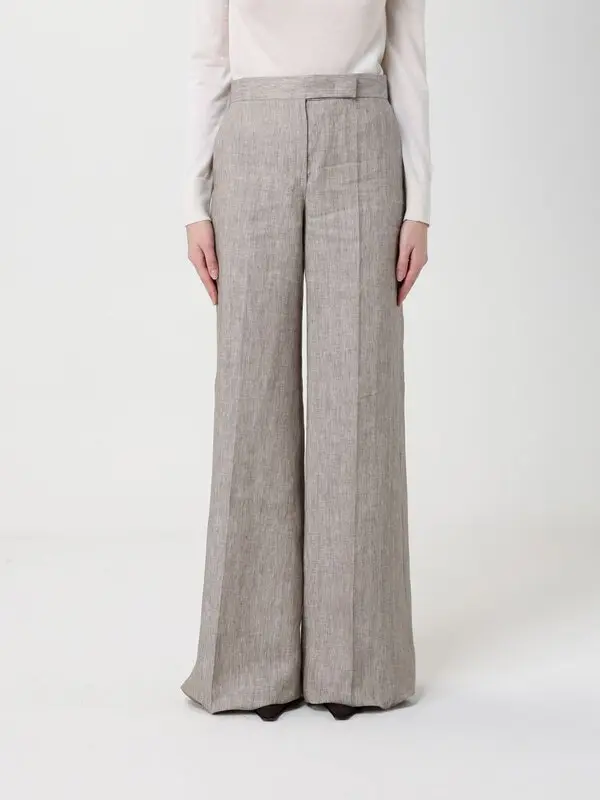 Max Mara Deserto Linen Palazzo Trousers - Beige