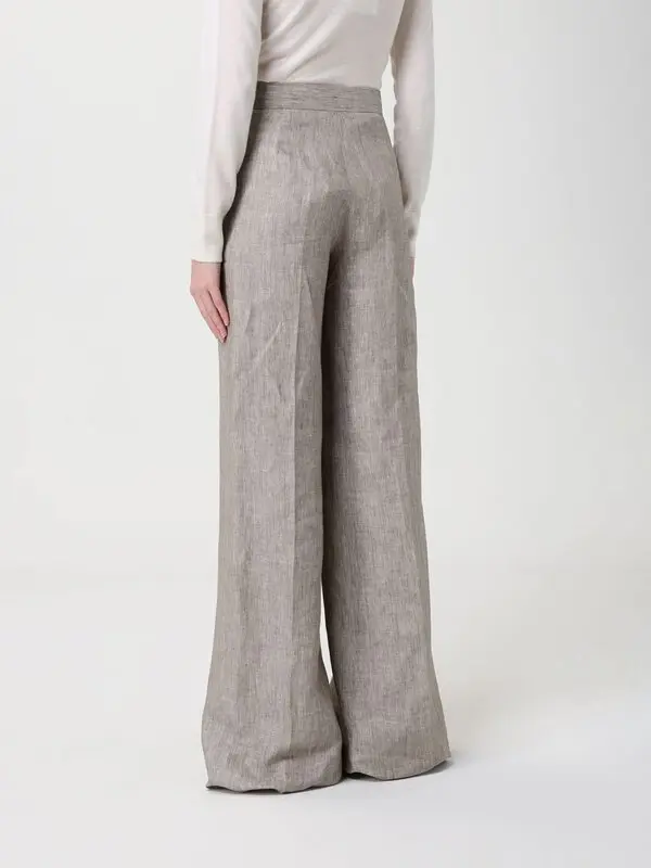 Max Mara Deserto Linen Palazzo Trousers - Beige