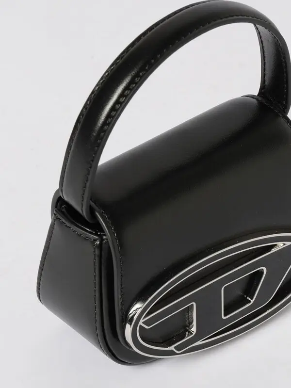 DIESEL® Mini Bag With Silver Tone Logo Detail - Black