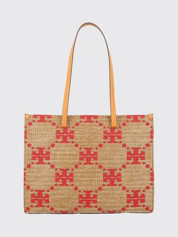 Tory Burch T Monogram Raffia Shoulder Bag