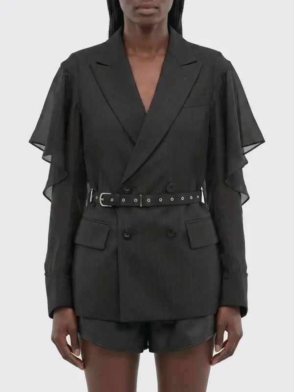 Sacai Pinstriped Wool Blend Blazer