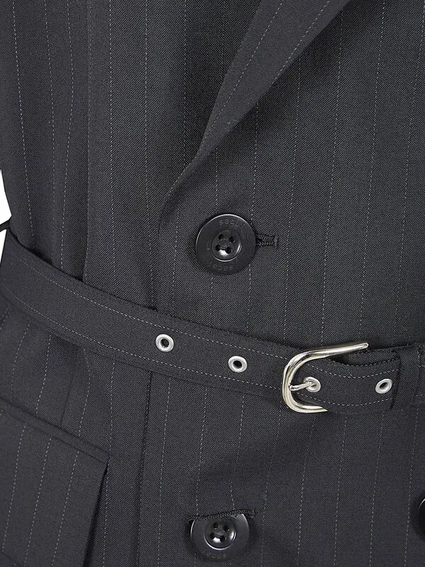 Sacai Pinstriped Wool Blend Blazer