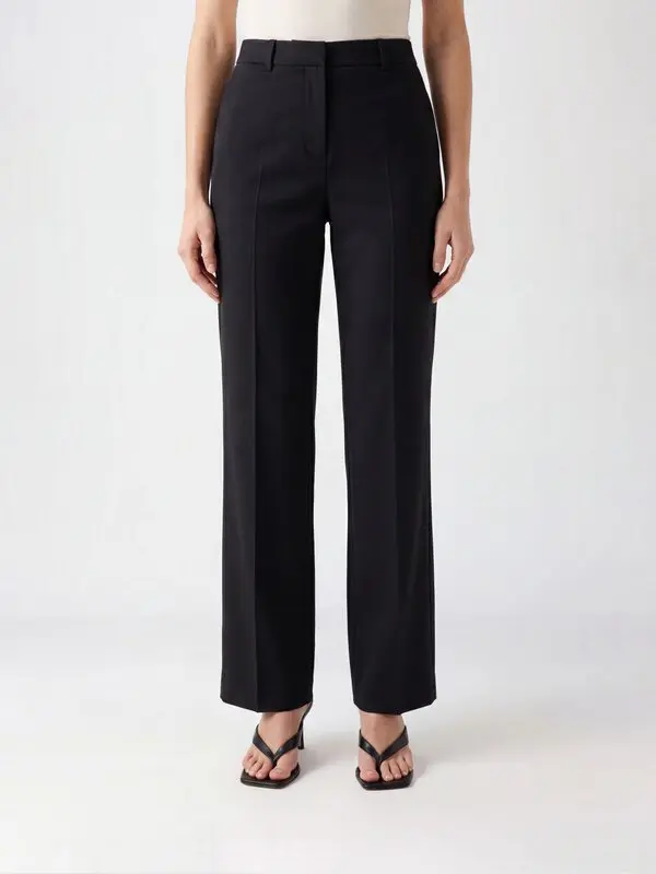 Moschino Low-waisted Straight Wool Pants With Pleats