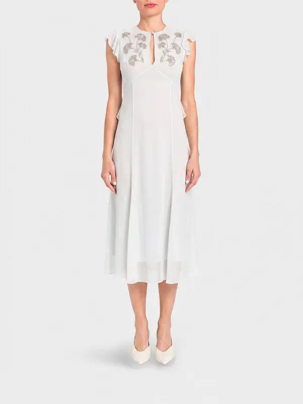 TWINSET Viscose Midi Dress With Rhinestones