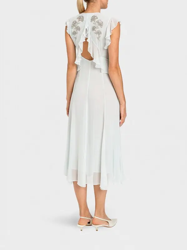TWINSET Viscose Midi Dress With Rhinestones