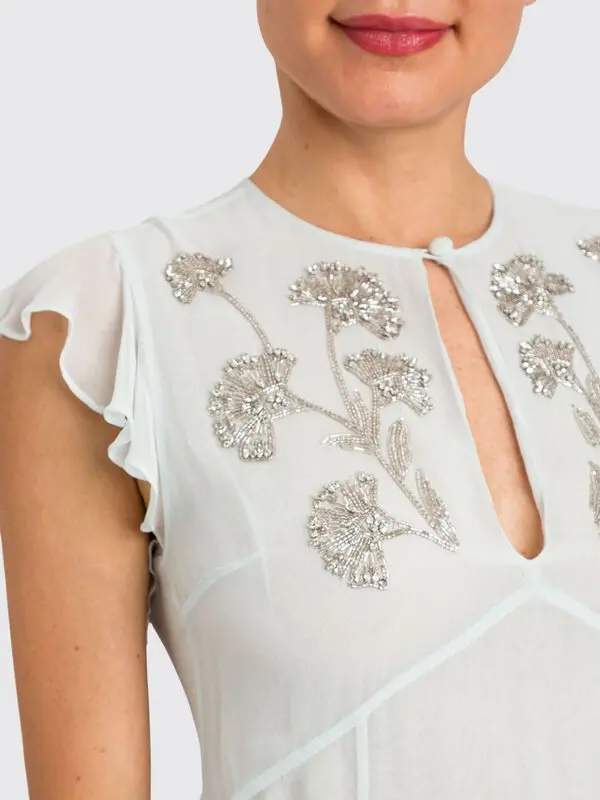 TWINSET Viscose Midi Dress With Rhinestones