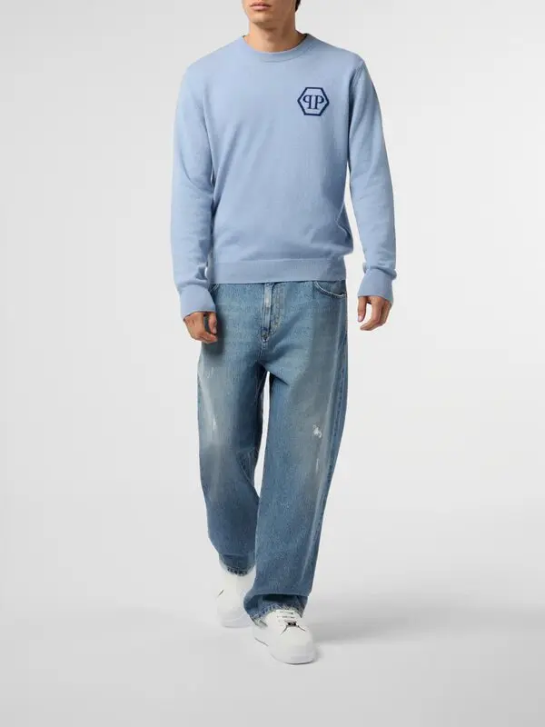 Philipp Plein Pp Cashmere Crew Neck Sweater - Turquoise