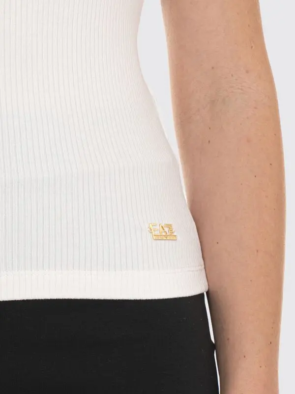 EA7 Off-the-shoulder Ribbed Viscose Jersey Top