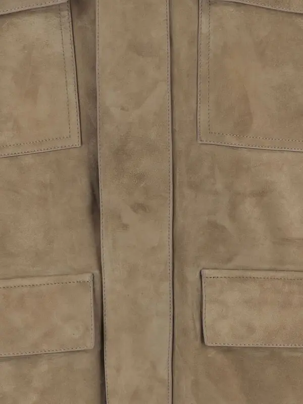 YVES SALOMON Suede Overshirt