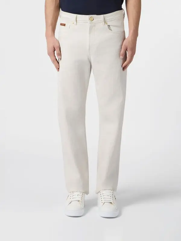 BILLIONAIRE Straight-fit Monogram Logo Denim Jeans - Beige