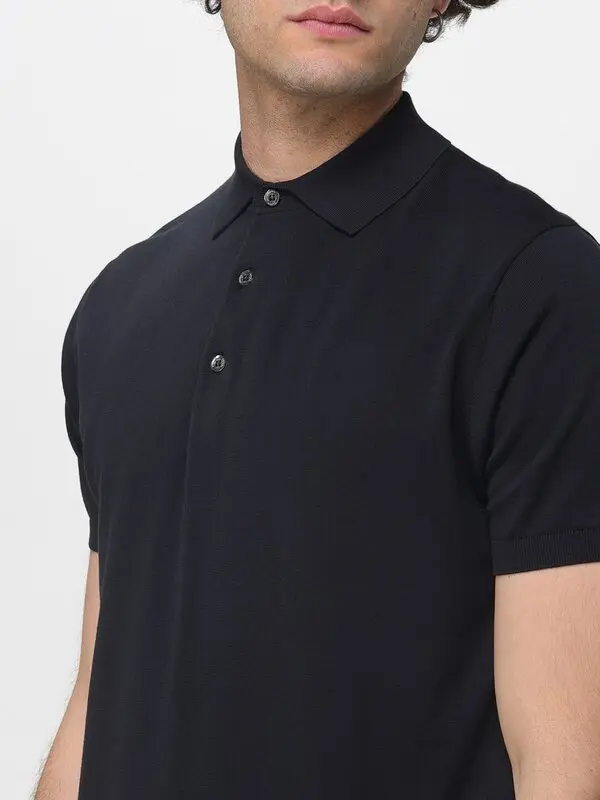 Aspesi Cotton Knit Polo Shirt - Black