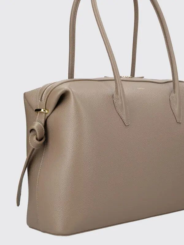 Yuzefi Brioche Large Grained Leather Shoulder Bag With Double Zip