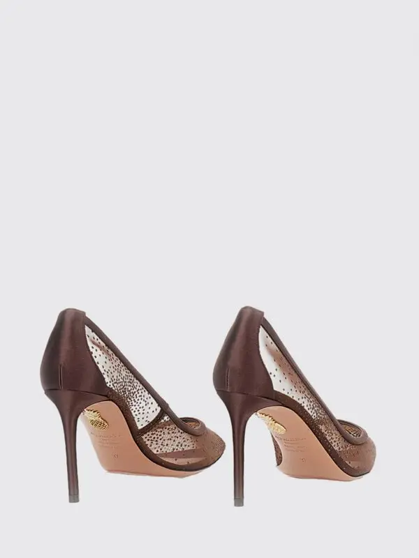 AQUAZZURA Mesh Nylon Pumps With Crystal Embroidery