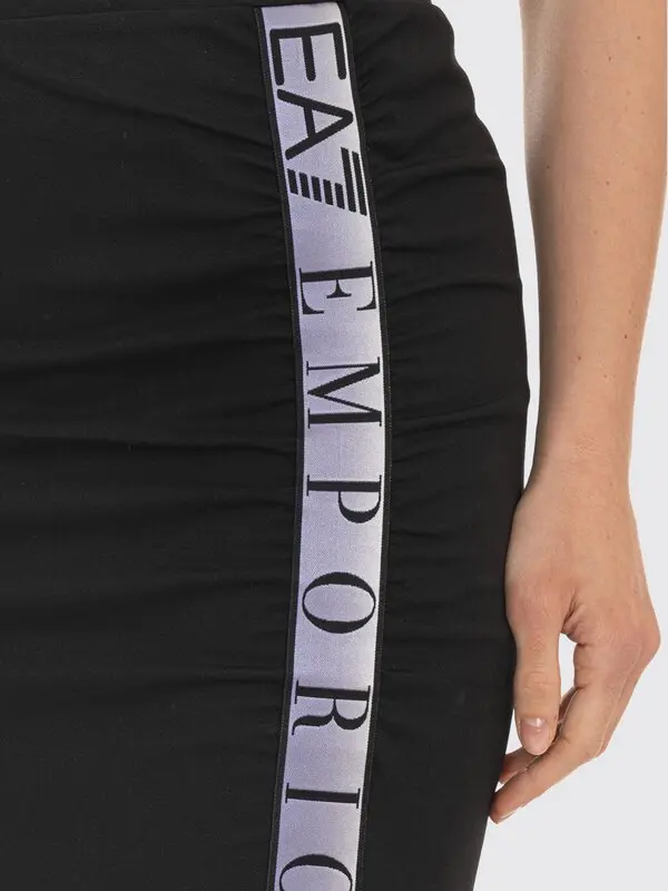 EA7 Midi Pencil Skirt With Jacquard Logo Detail