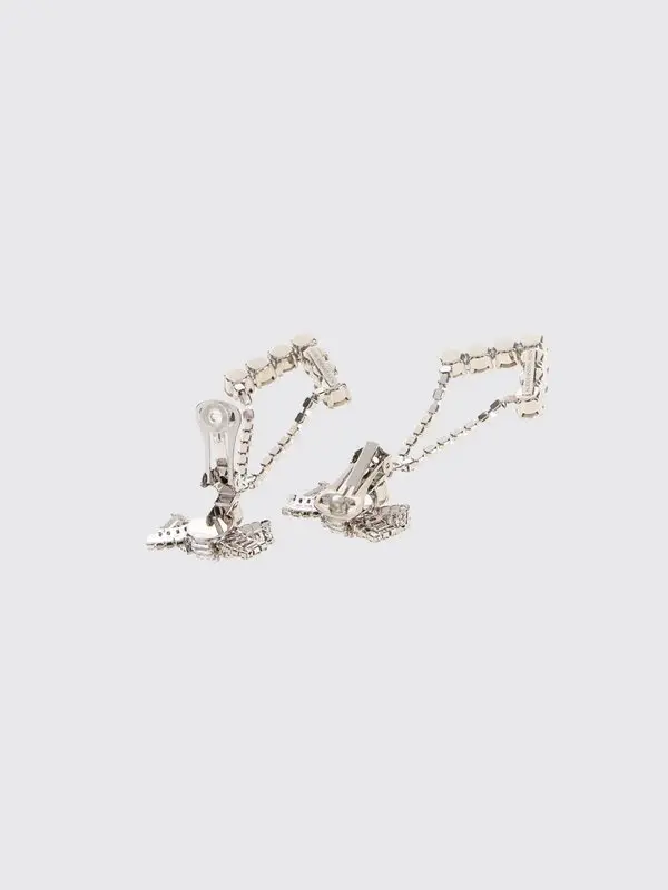 Alessandra Rich Brass And Rhinestone Pendant Earrings