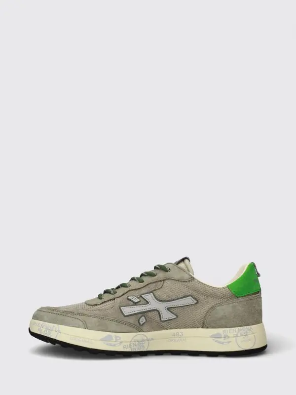 Premiata Nous Suede And Mesh Sneakers