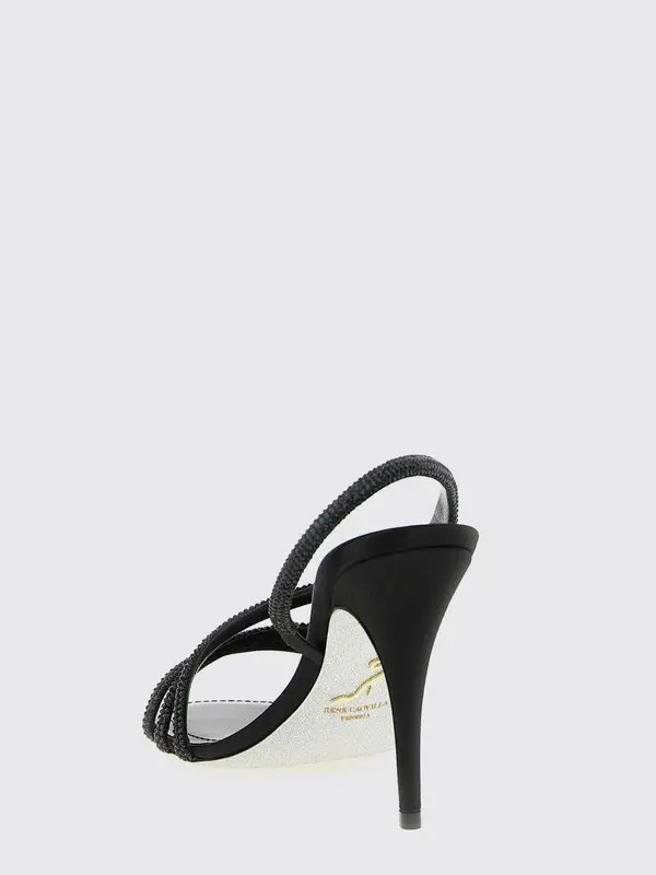 Rene Caovilla Erin Satin Sandals With Crystals