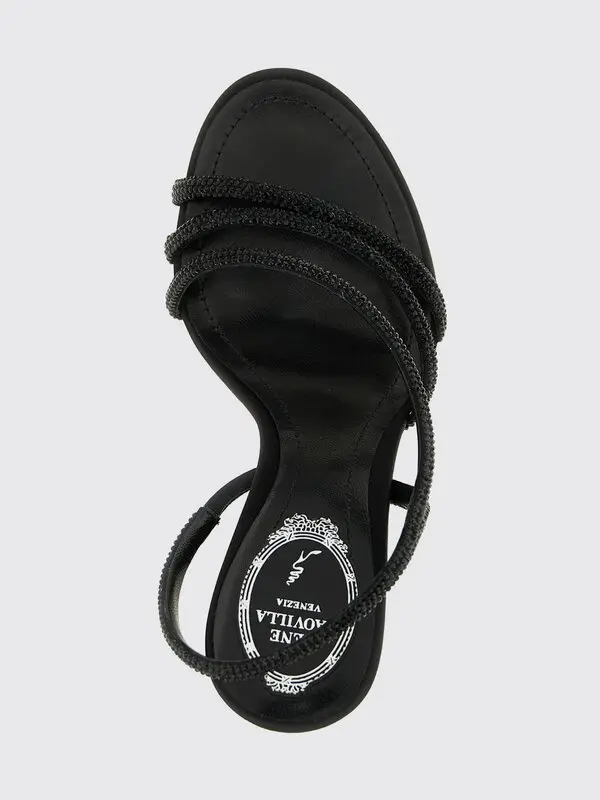 Rene Caovilla Erin Satin Sandals With Crystals