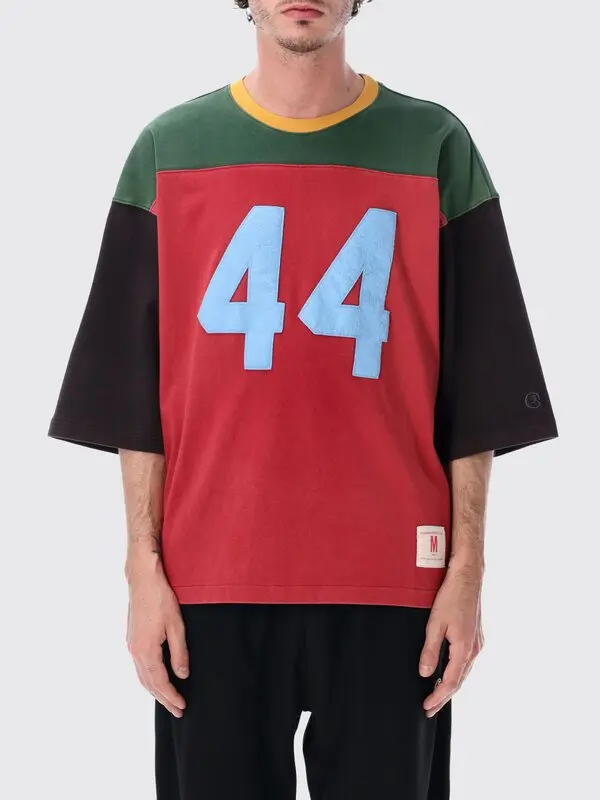 Champion Relaxed Fit Cotton T-shirt With Abstract Print And Contrasting Logo - Red