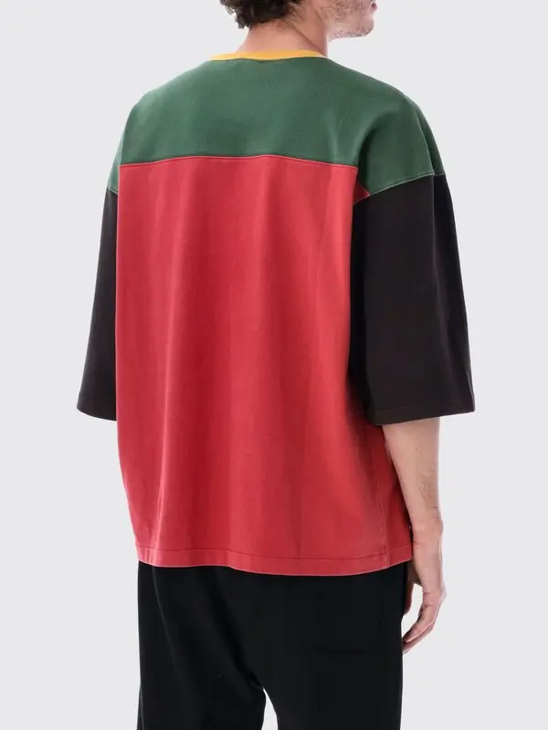 Champion Relaxed Fit Cotton T-shirt With Abstract Print And Contrasting Logo - Red