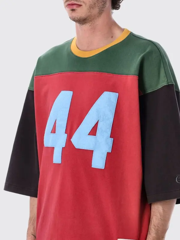 Champion Relaxed Fit Cotton T-shirt With Abstract Print And Contrasting Logo - Red