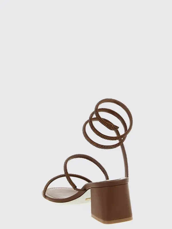 Rene Caovilla Cleo Nappa Leather Sandals With Crystals
