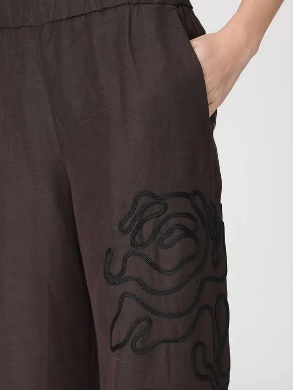 Liviana Conti Embroidered Wide Leg Trousers