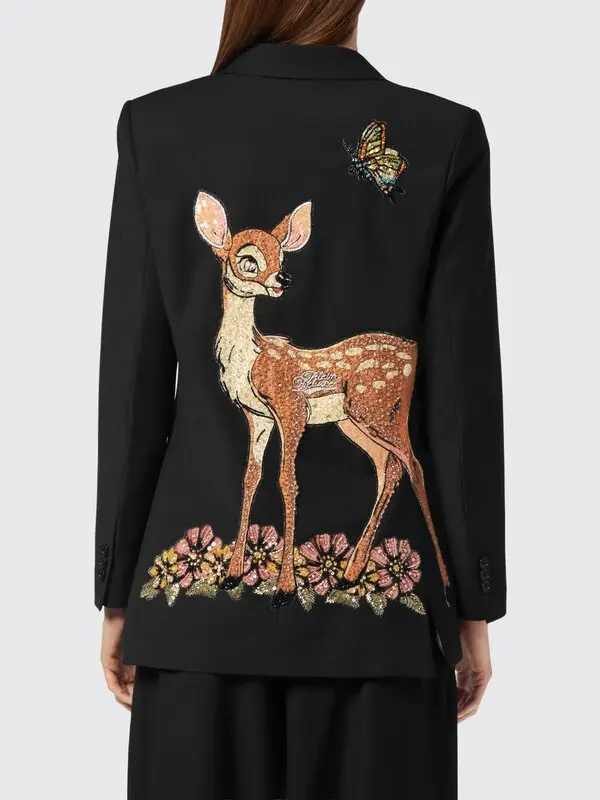 Philipp Plein Fairy Single-breasted Cropped Wool-blend Blazer With Rhinestone Application