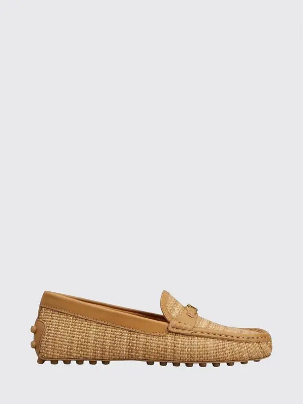 TOD'S Driver Loafers In Raffia And Leather