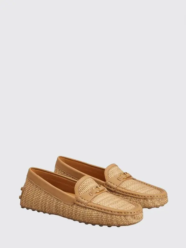 TOD'S Driver Loafers In Raffia And Leather
